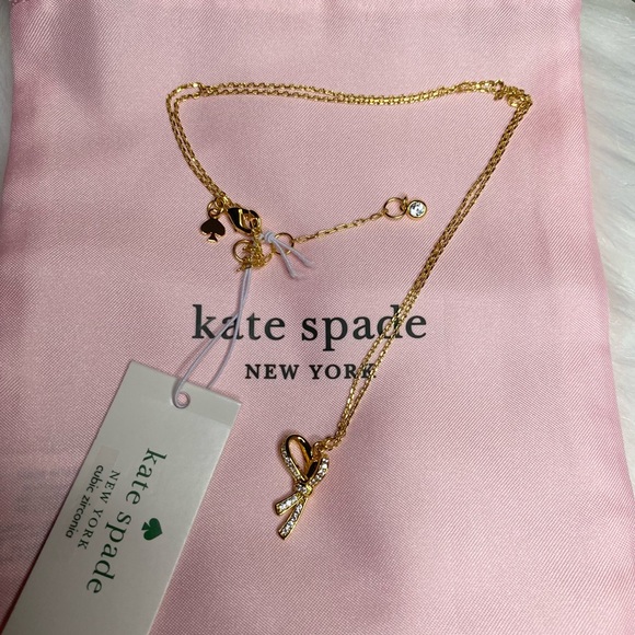 kate spade | Jewelry | Nwt Kate Spade All Tied Up Mini Pendant Necklace ...